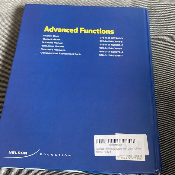 Nelson | Other | Nelson Advanced Functions Grade 2 Textbook | Poshmark